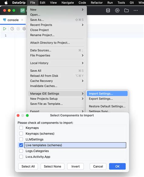 Share Live Templates Datagrip Documentation