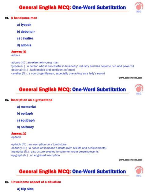 New One Word Substitution Questions And Answers Pdf For Competitive New One Word Substitution Questions And Answers Pdf For Competitive