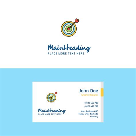 Flat Dart Game Logo And Visiting Card Template Busienss Concept Logo Design Vector Art