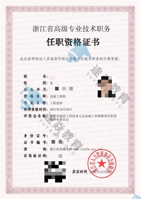 职称证书 杭州途焱科技有限公司浙江职称评审服务专家