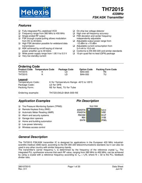 Product Datasheet