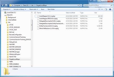 Nuget Local Repository Missing Nuget Package Stack Overflow