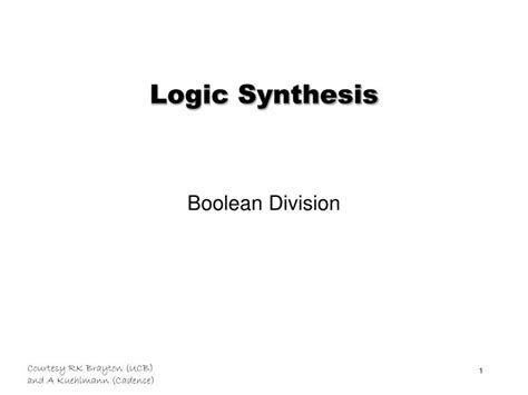 PPT Logic Synthesis PowerPoint Presentation Free Download ID 3595010