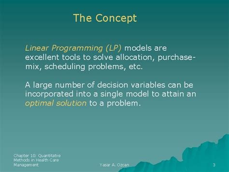 Chapter 10 Resource Allocation Linear Integer Programming Chapter