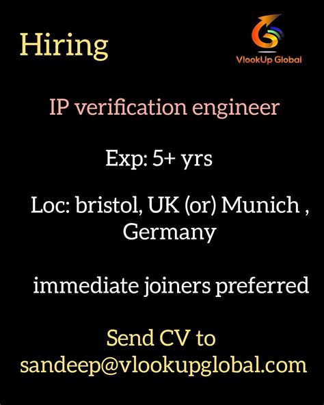 Vlookup Global Technologies On Linkedin Hiring Ipverificationengineer