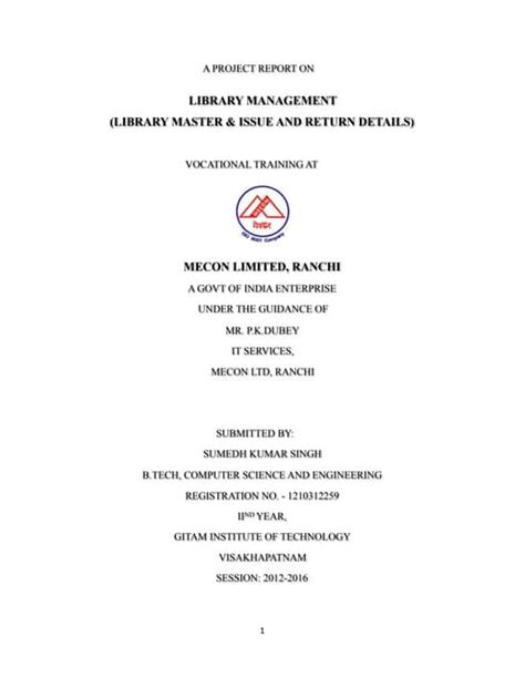 Project Proposal Of Library Management System Pdf