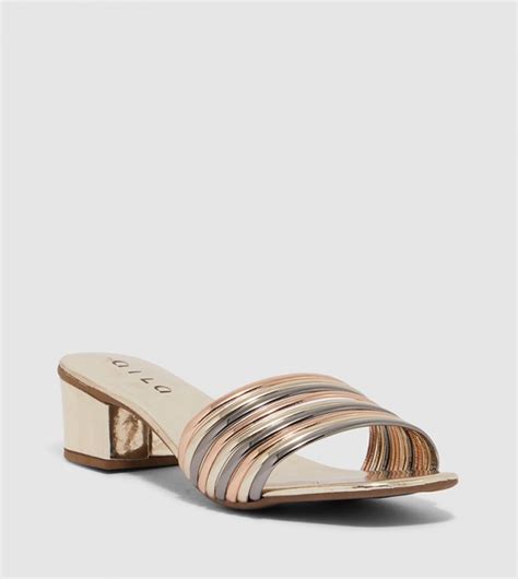 Buy His And Hers Peep Toe Block Heel Sandals In Grey 6thstreet Uae