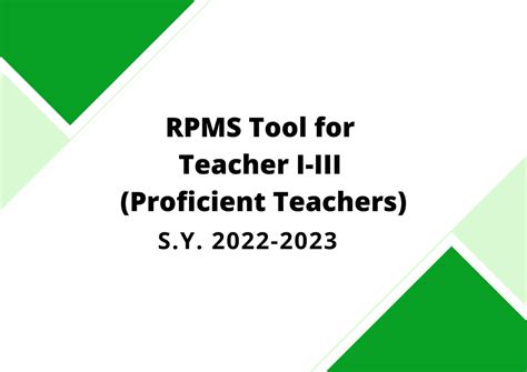Rpms Tool For Proficient Teachers Sy 2022 2023 Annex A1 Page 1 Of Page 2 Of 20 Kra 1 Content