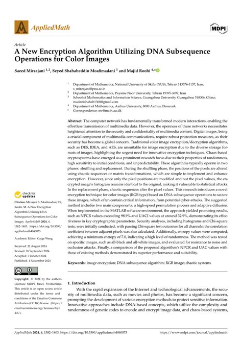 Pdf A New Encryption Algorithm Utilizing Dna Subsequence Operations For Color Images
