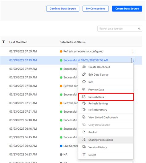 How Do I Refresh A Data Source