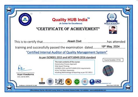 akash dixit on linkedin iso 9001 2015 and iatf16949 2016 internal auditor certificate achievement…
