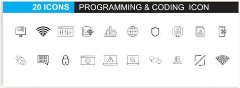 Premium Vector Free Vector Programming And Coding Icons