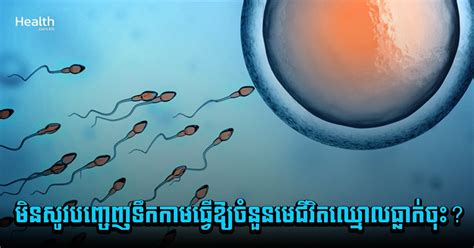 ពិតអត់ បុរសៗការមិនសូវបញ្ចេញទឹកកាមនឹងធ្វើឱ្យចំនួនមេជីវិតឈ្មោលធ្លាក់ចុះ