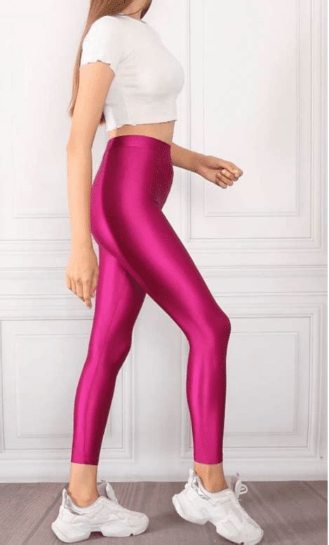Berry Pink Glossy Leggings One In Melon Closet Pvt Ltd