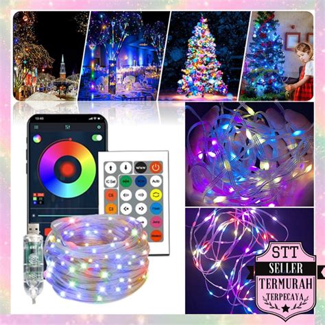 Jual Stt Lampu Led String Rgb Mtr Led Remote Bluetooth Apk Lampu Led