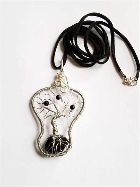 Tree Of Life Pendant Wire Wrap Tree Of Life Long Necklace Etsy