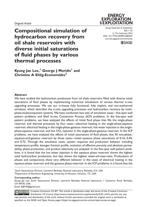 Pdf Compositional Simulation Of Hydrocarbon Recovery From Oil Shale Reservoirs With Diverse