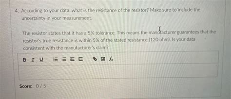 Solved 1 Use This Table And Graph To Collect And Analyze