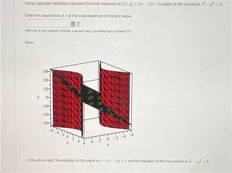 Solved Using Lagrange Multipliers Calculate The Local Chegg Com