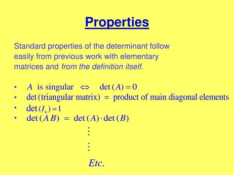 Ppt Getting Down With Determinants Defining Det A Via The Pa