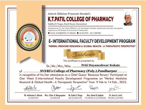 Priti Kokate On Linkedin Successfully Completed 6 Days E International Faculty Development