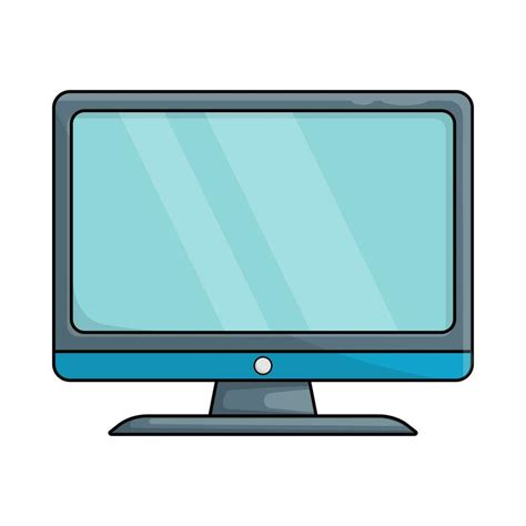 Computer Monitor In Cartoon Style Isolated On White Background Computer Symbol Stock Vector
