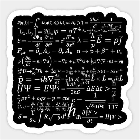 Physics Equations And Formulas Sticker