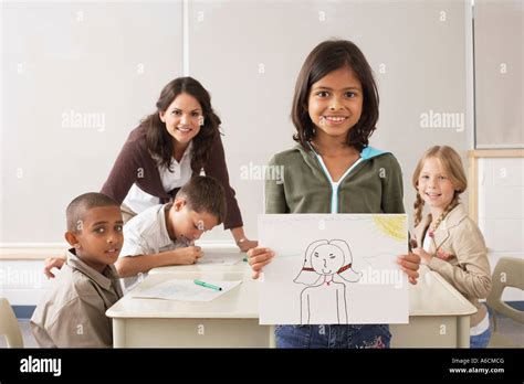 Students In Classroom Drawing