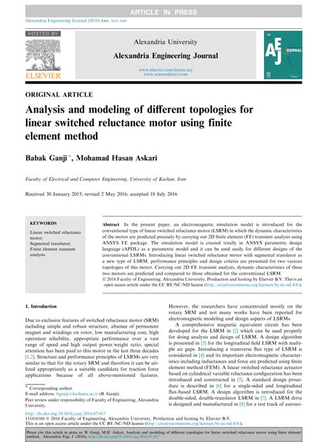 Pdf Analysis And Modeling Of Different Topologies For Linear Switched Reluctance Motor Using