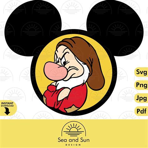Grumpy Dwarf Svg Clip Art Files Snow White And Seven Dwarfs Inspire