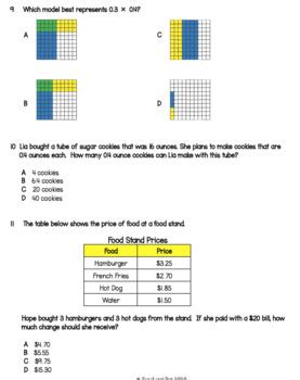 Decimal Computation Assessments Add Subtract Multiply Divide SOL