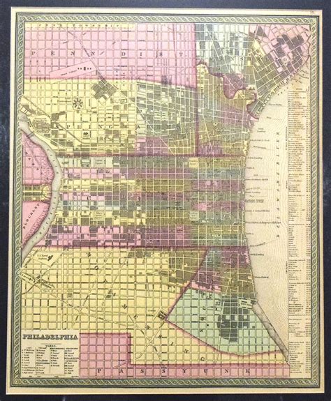1850 Cowperthwait Map Of Philadelphia Boutique Collection