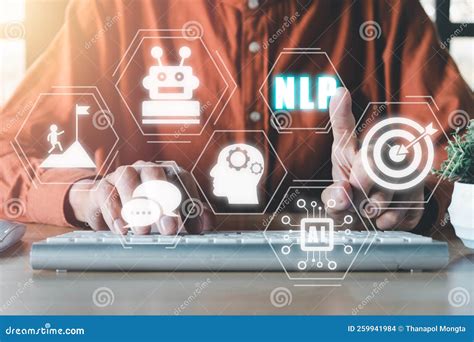 NLP Natural Language Processing Cognitive Computing Technology Concept Business Person Hand