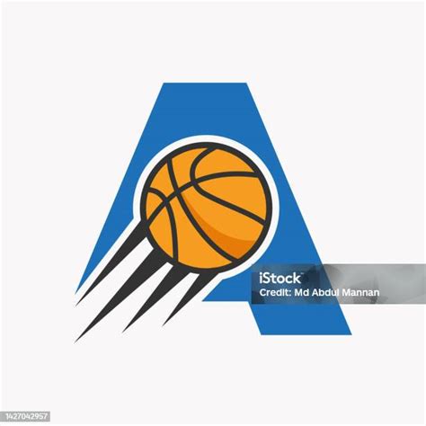 초기 편지 움직이는 농구 아이콘이있는 농구 로고 개념 농구 로고 타입 기호 벡터 템플릿 Championship에 대한 스톡 벡터 아트 및 기타 이미지