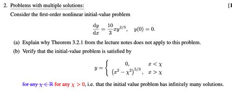 Solved 2 Problems With Multiple Solutions Consider The
