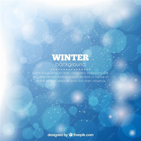 Bokeh 효과와 파란색 배경 무료 벡터