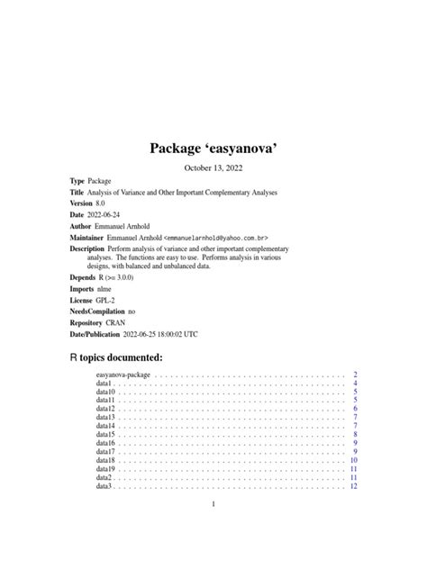 Easyanova Pdf Experiment Analysis Of Variance