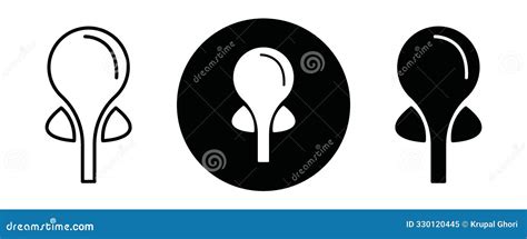 Prostate Outline Icon Collection Or Set Prostate Thin Vector Line Art
