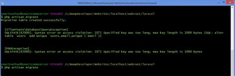 laravel 5 4 error specified key was too long by kodehauz inc