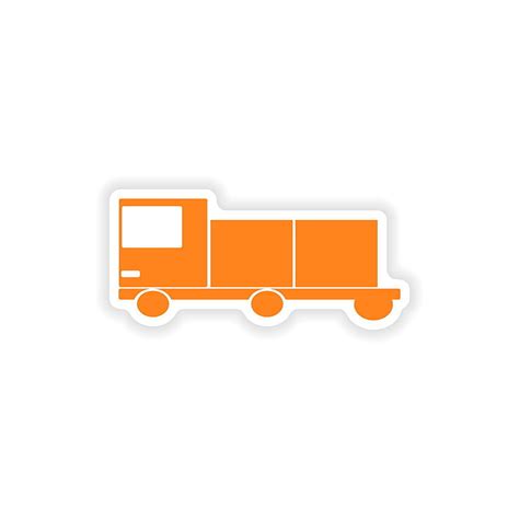 종이 자동차화물 벡터에 아이콘 스티커 현실적인 디자인 Eps Ai Uidownload