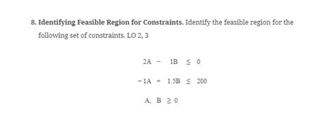 Solved 8 Identifying Feasible Region For Constraints