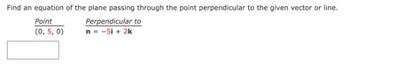 Solved Find An Equation Of The Plane Passing Through The Chegg