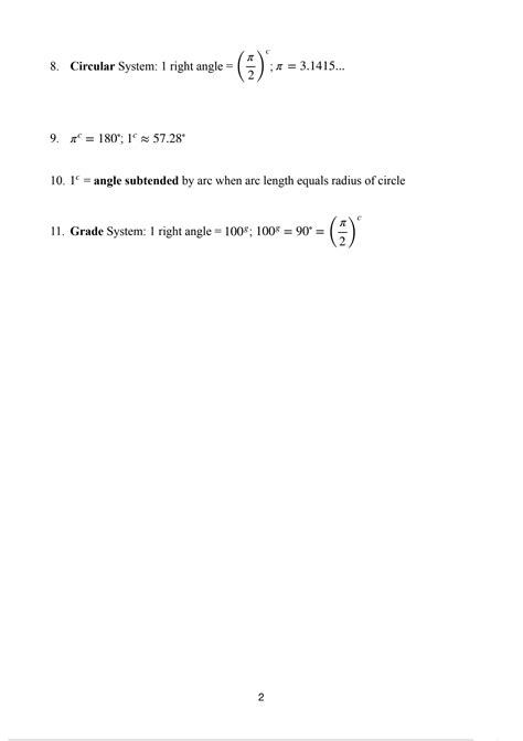 Solution Formula Sheet Trigonometric Functions Sheet Containing All Important And Relevant