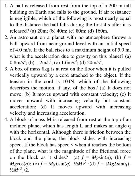 Example Ap Physics Problems Download Scientific Diagram