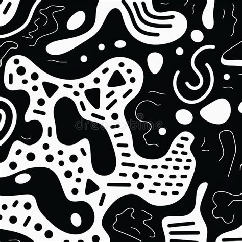 Abstract Black And White Pattern With Fluid Organic Shapes Stock Illustration Illustration Of