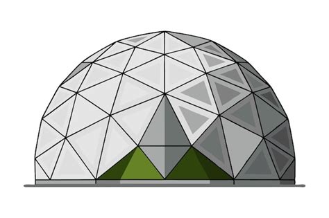 Premium Vector Vector Illustration Of A Modern Geodesic Dome With A Green Base Showcasing