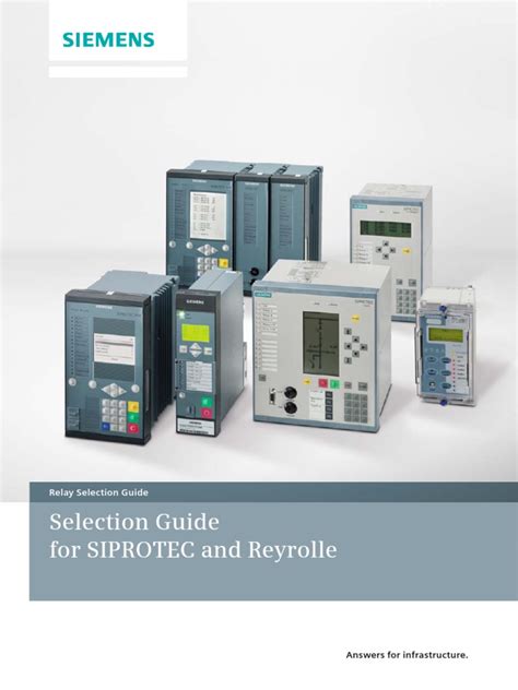 Siprotec Relay Selection Guide Pdf Relay Automation