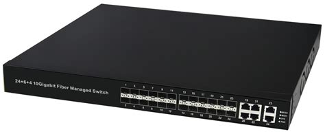 Factory Oem Odm Fiber Optic Switch L3 10gigabit Fiber Managed Switch 24 Sfp And 6 Combo Port
