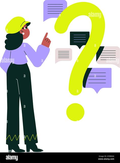 Female Character With Question Mark Symbolizing Customer Questions