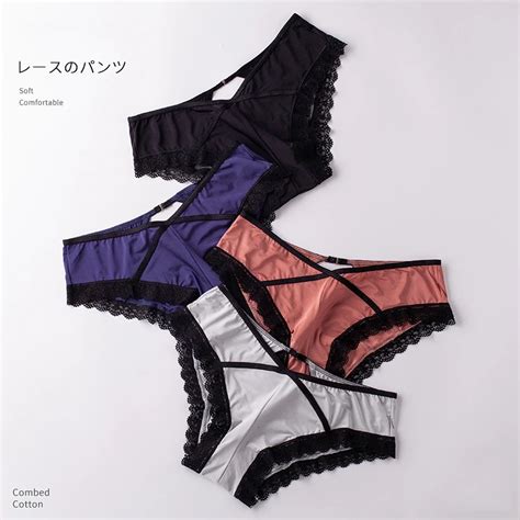 일본식 섹시한 레이스 끈 팬티 문자열 여성 V 허리 부드러운 통기성 원활한 팬티 속이 빈 속옷 Culotte Femme AliExpress
